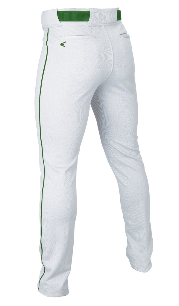 Easton Rival+ Adult Piped Pant: White-Dark Green Piping - Direct Sports ...