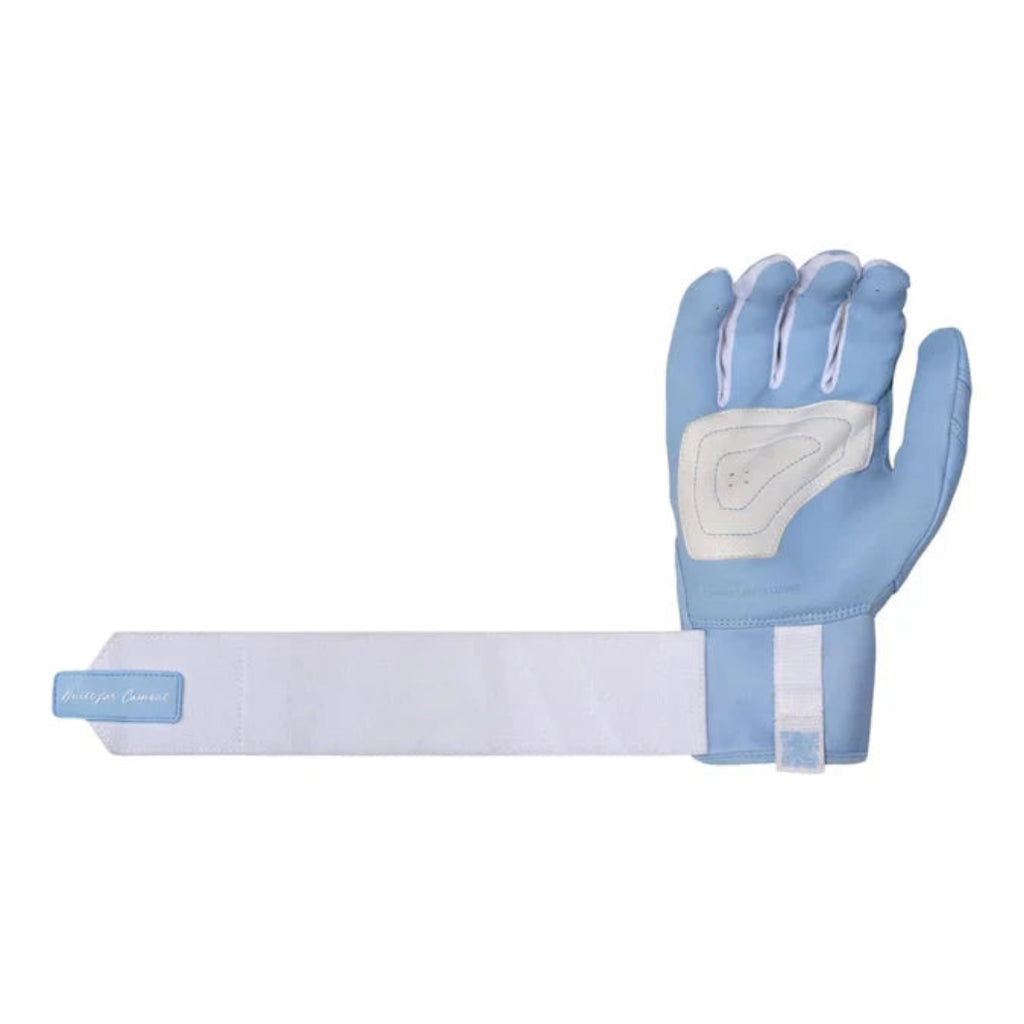 COMBAT MFG Ying Yang Long Strap Adult Batting Gloves BG2LS: White/Colu ...